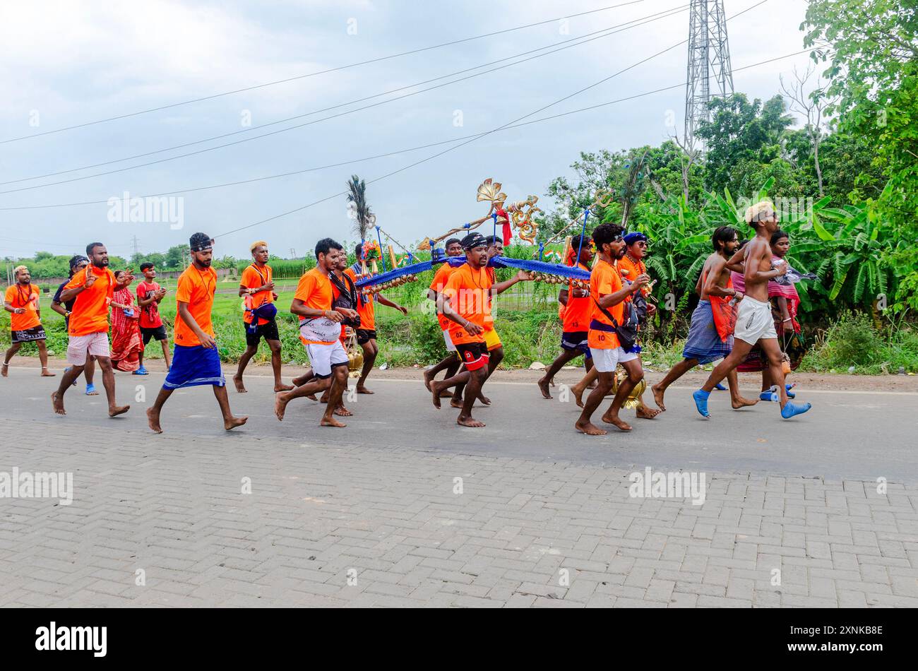 Shiva devotees procession during holy shravan month Stock Photo - Alamy