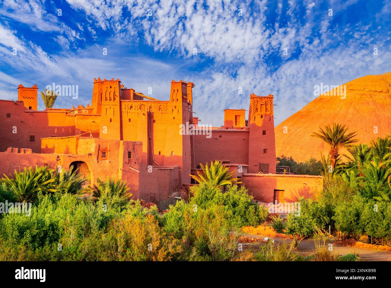 Ait-Benhaddou, Morocco. Medieval kasbah, clay traditional fortification ...