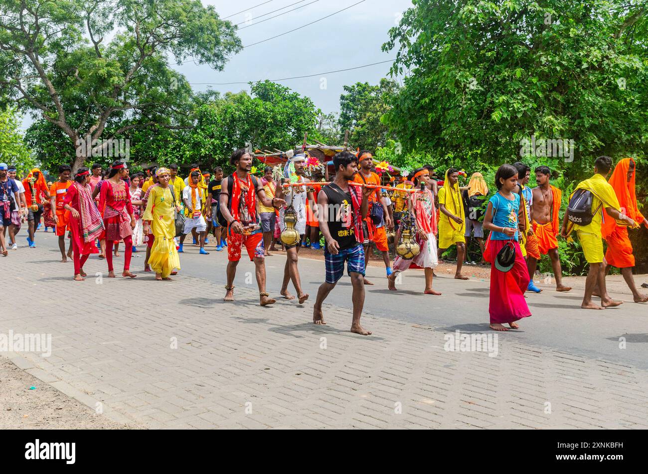 Shiva devotees procession during holy shravan month Stock Photo - Alamy