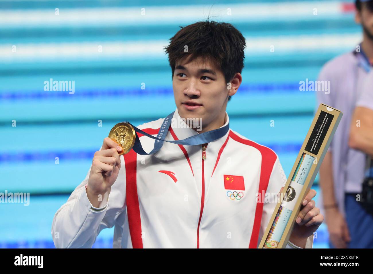 July 31, 2024, Paris, Ile de France, France: Gold medalist PAN Zhanle ...