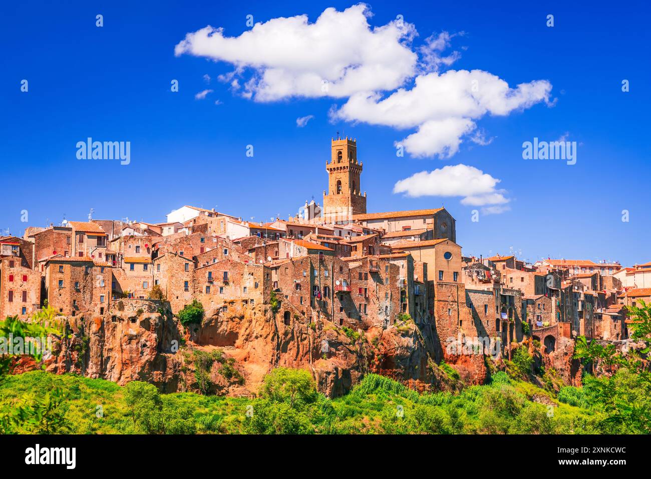 Pitigliano, Italy. Charming ancient Etruscan town, tufa cliffside with ...
