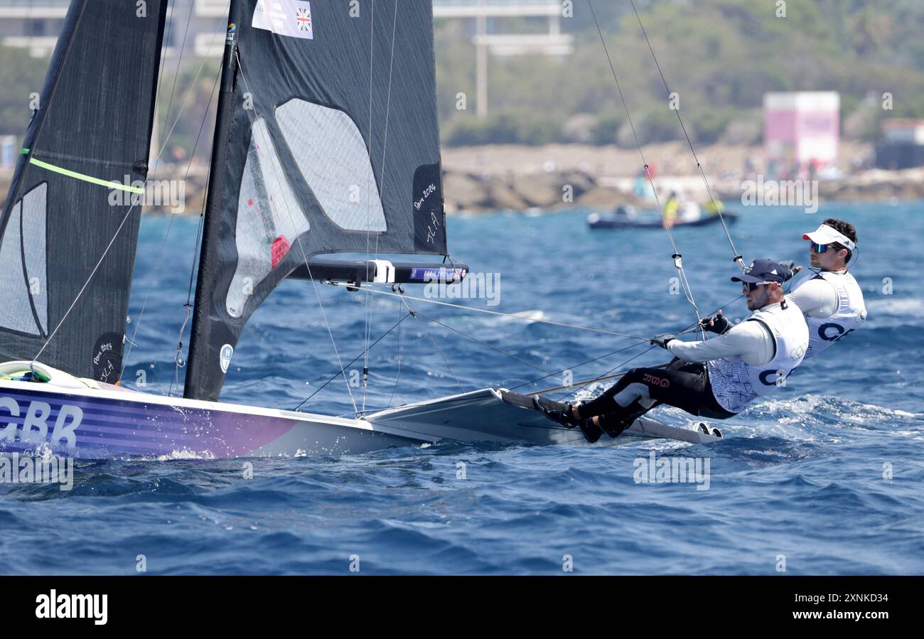 Great Britain's James Peters and Fynn Sterritt ahead of the Men's Skiff ...