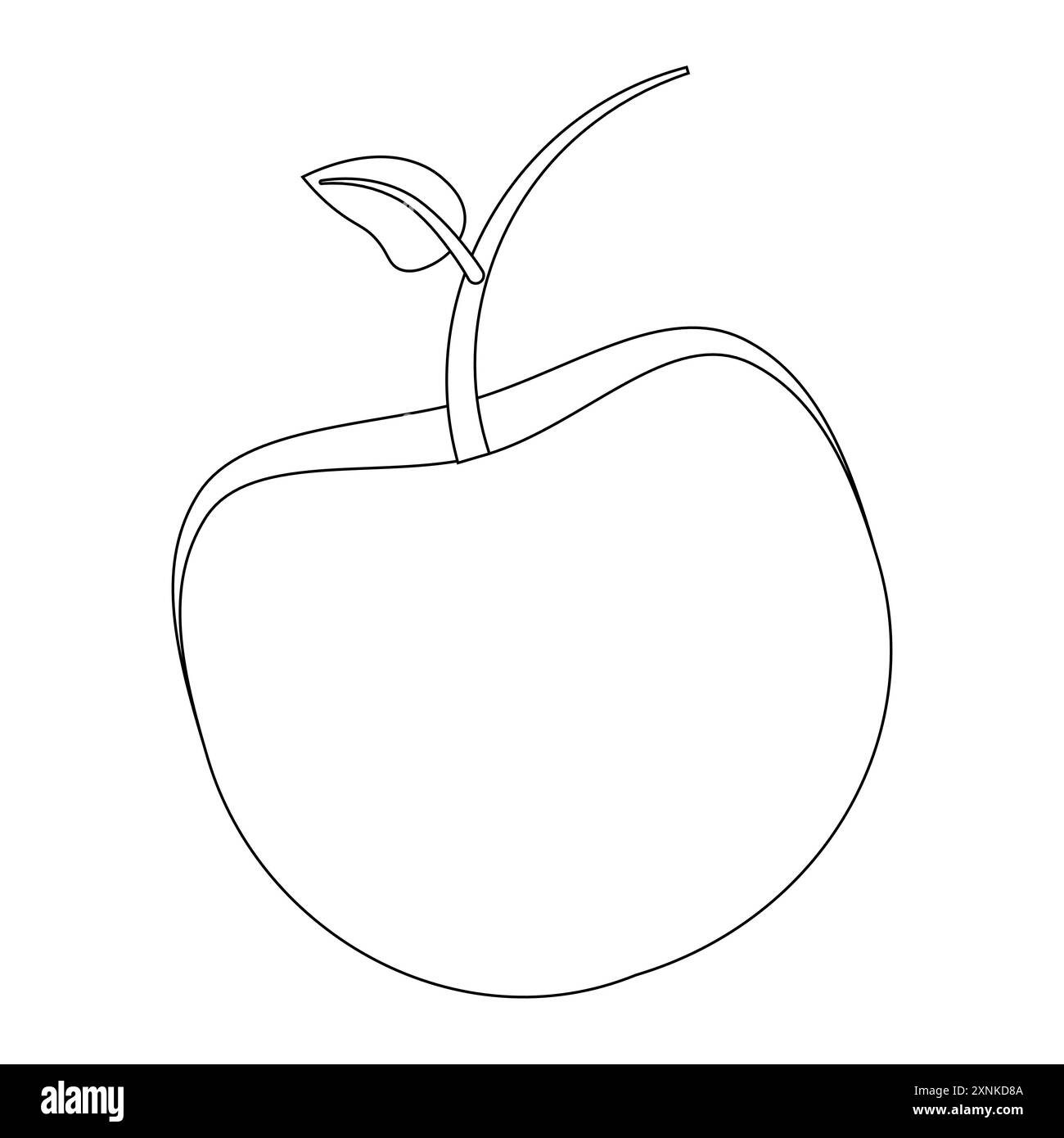 Simple apple coloring page, perfect for kids and adults. Enjoy a fun ...