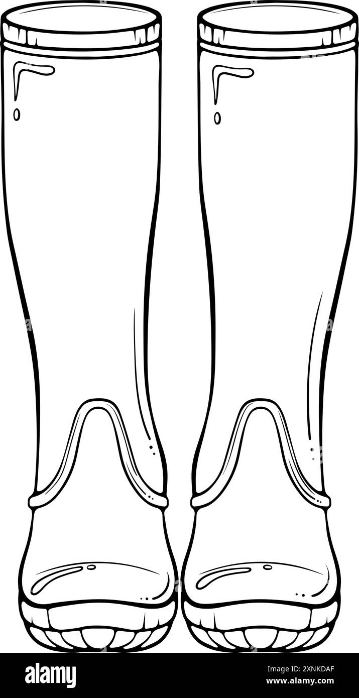 Rubber boots line art Stock Vector Image & Art - Alamy