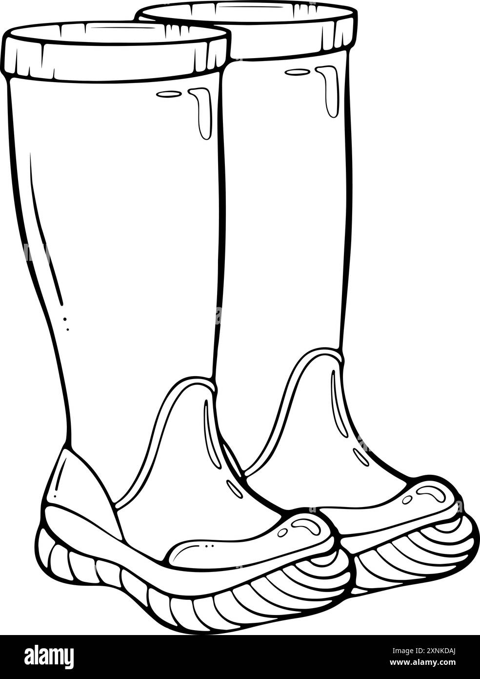 Rubber boots line art Stock Vector Image & Art - Alamy