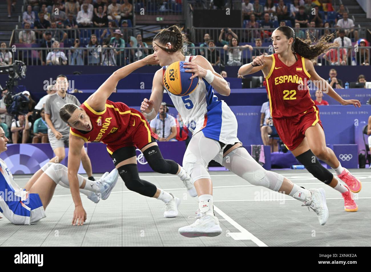 Paris, France. 31st July, 2024. Marie Eve Paget (FRA), 3x3 Basketball, Women's Pool Round during ...
