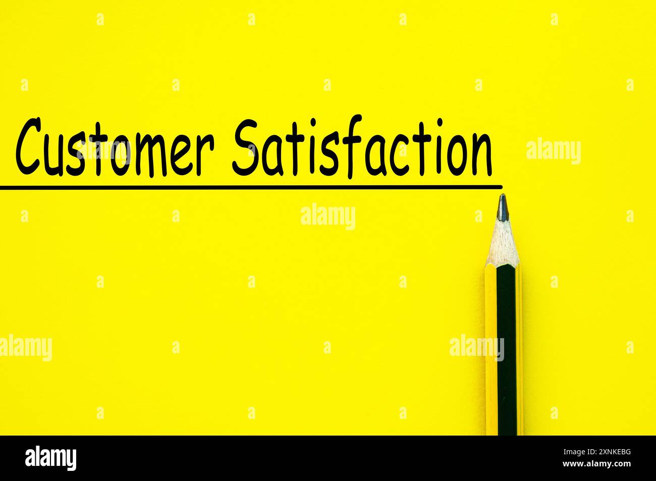 Customer satisfaction text written on yellow paper background Stock ...
