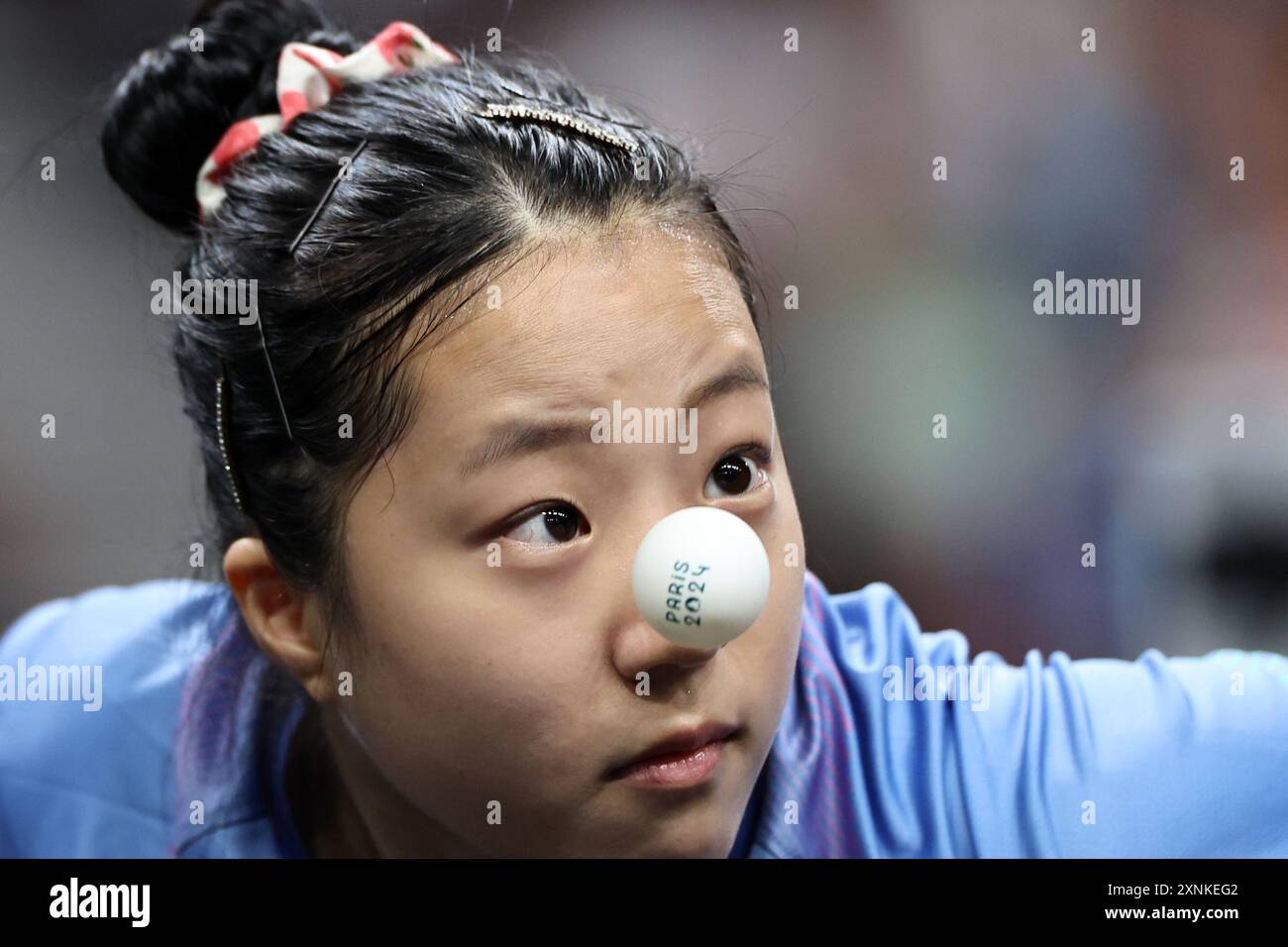 Paris, France. 1st Aug, 2024. Shin Yubin of South Korea competes during ...