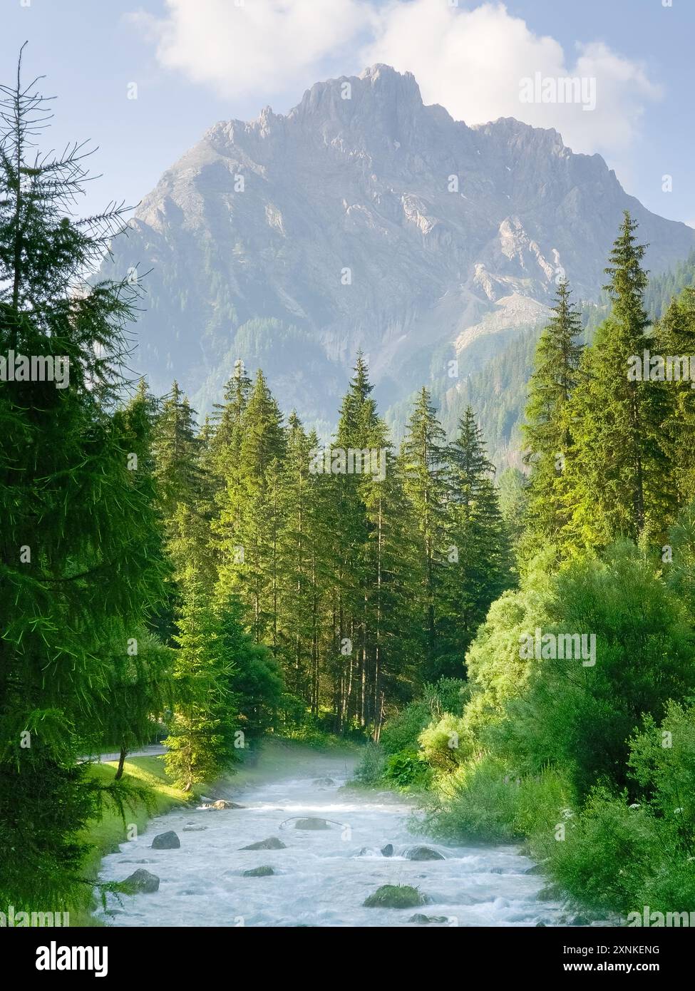 A photo of the Avisio stream near Canazei - Italy Stock Photo - Alamy