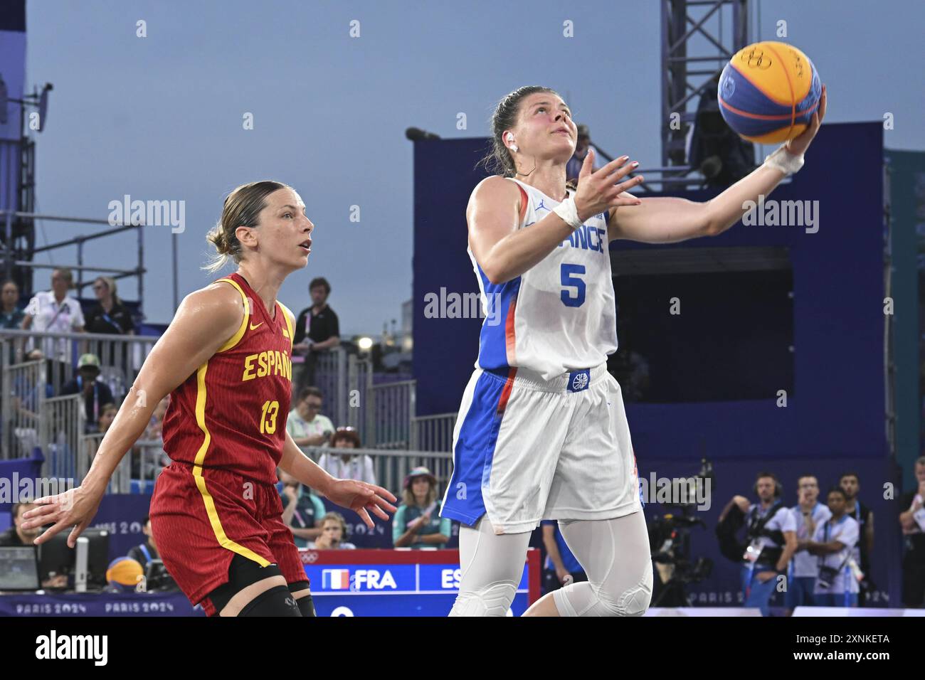 Marie Eve Paget (FRA) vs Sandra Ygueravide (SPA), 3x3 Basketball, Women ...