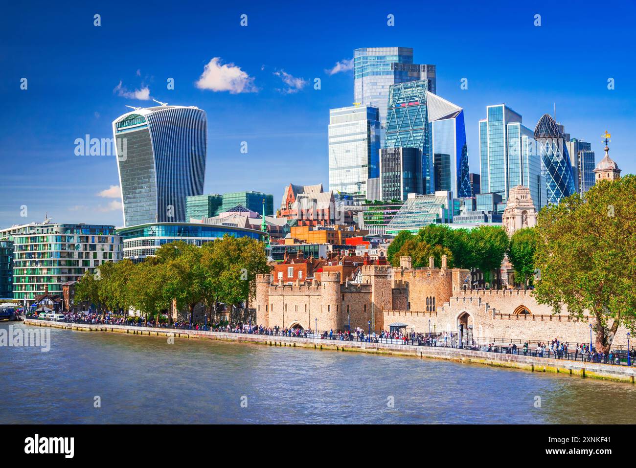 London, United Kingdom. Skyline view of the famous City of London ...
