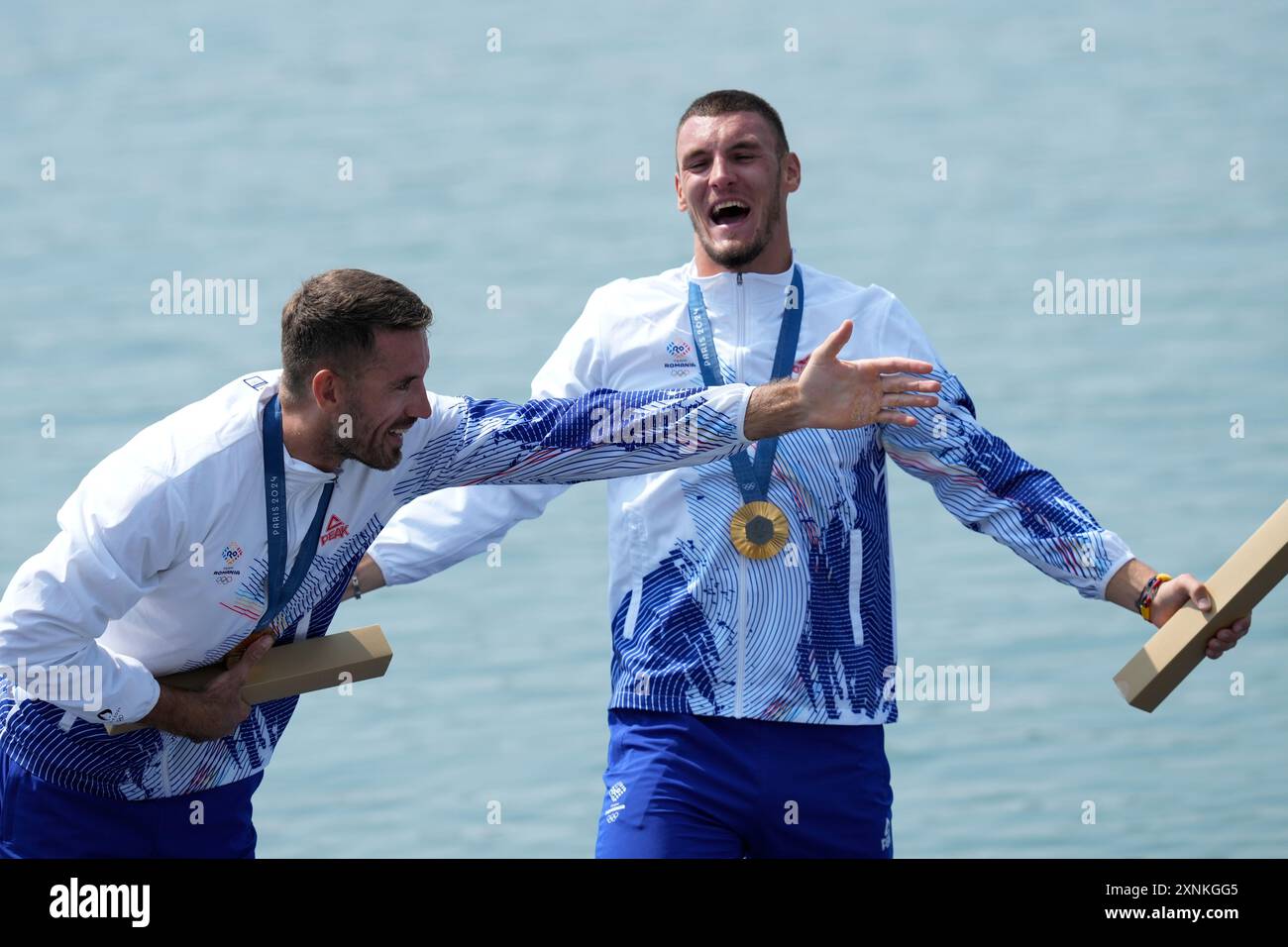 Romania's Andrei Sebastian Cornea and Marian Florian Enache celebrate ...