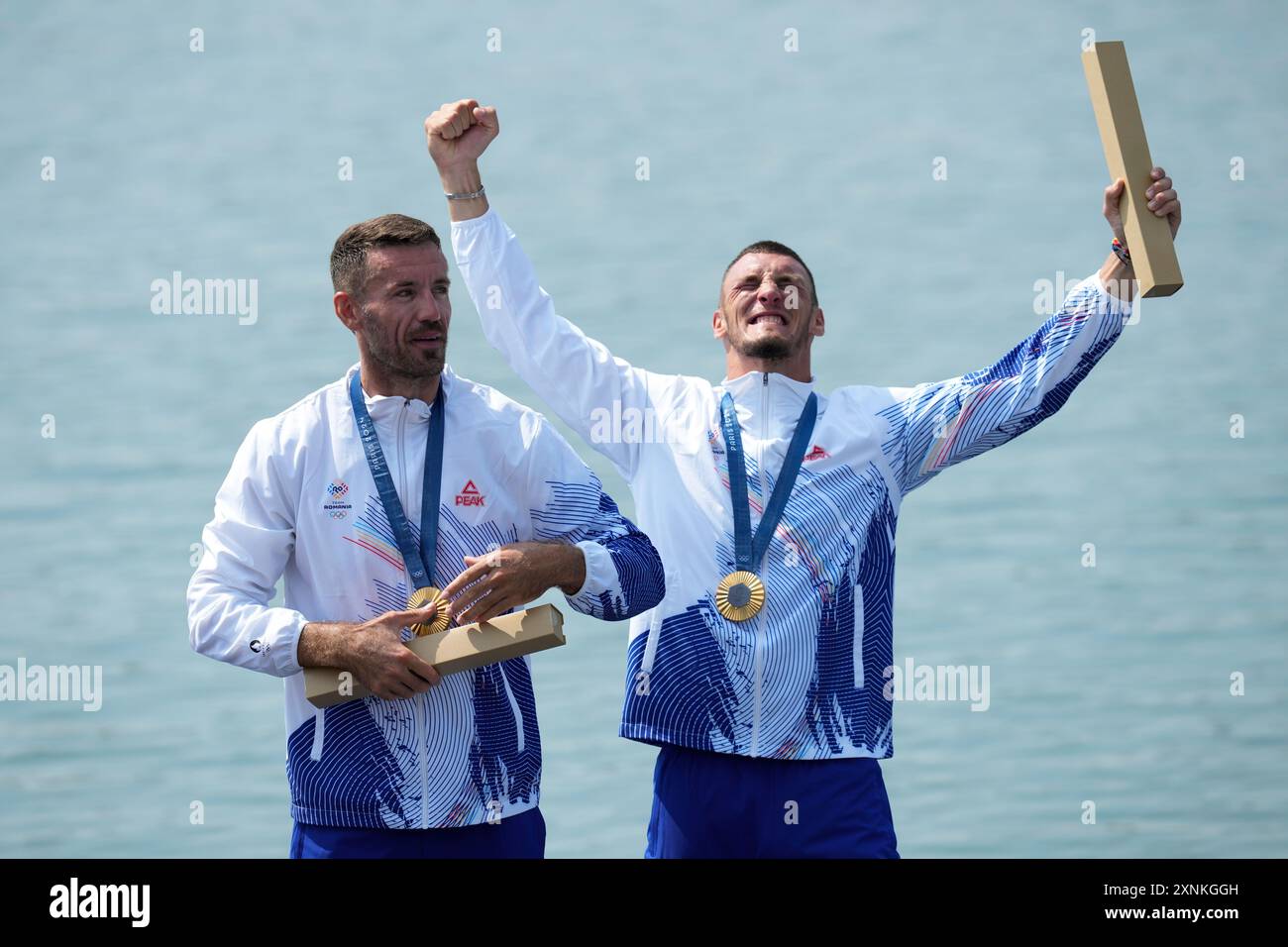 Romania's Andrei Sebastian Cornea and Marian Florian Enache celebrate ...
