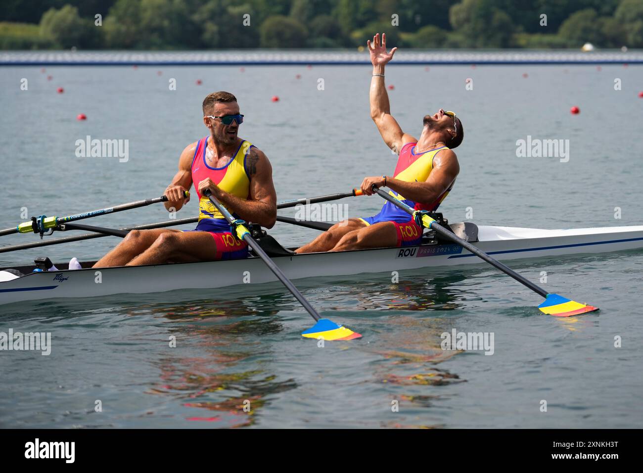 Romania's Andrei Sebastian Cornea and Marian Florian Enache react after ...