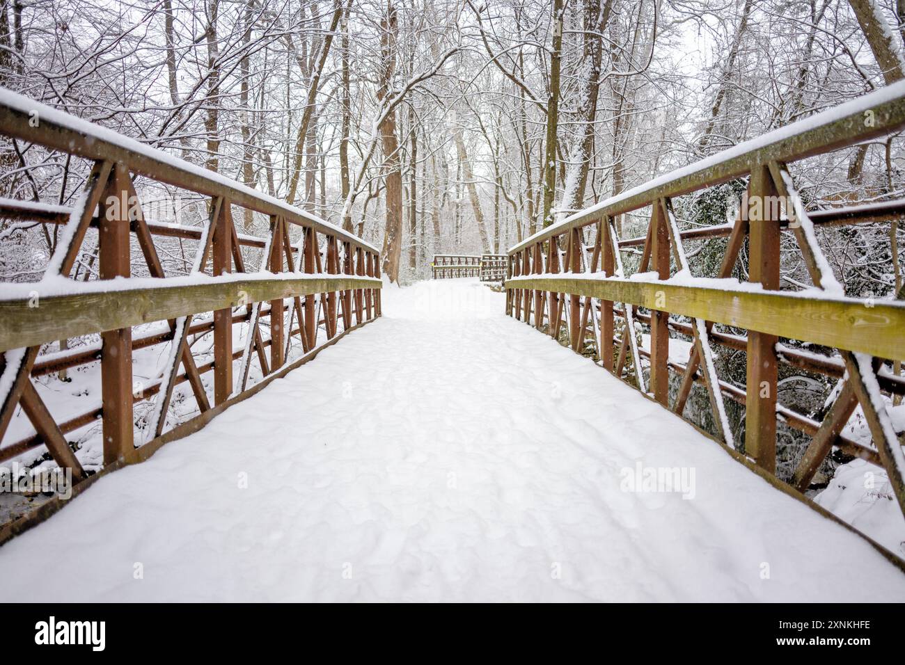 ARLINGTON, Virginia, United States — A snowy winter scene in Rock ...