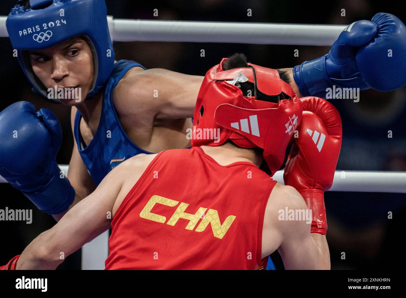 Paris, France. 01st Aug, 2024. China's Wu Yu (in red) and India's ...