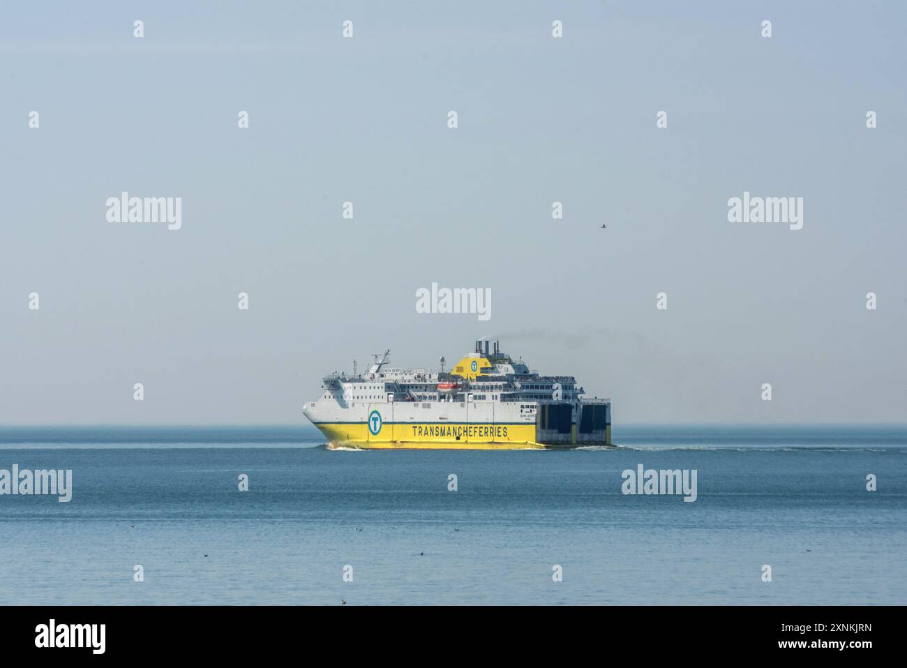 Seaford, July 30th 2024: The Transmanche ferry, 'Seven Sisters', setting sail from Newhaven to ...
