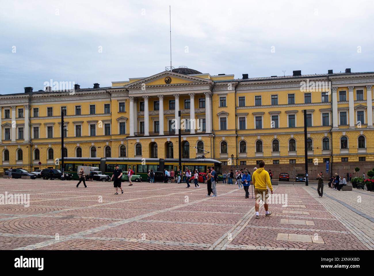 Historic building flanking paved cathedral square hi-res stock ...