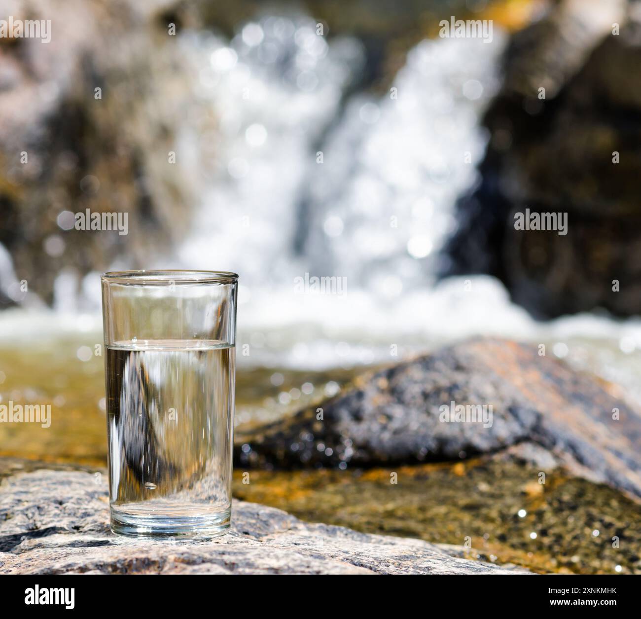 Waterfall spring water glass hi-res stock photography and images - Alamy