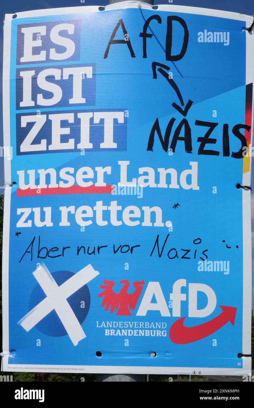 Afd GER, Deutschland, 20240801,Wahlplakat, AfD in Brandenburg *** Afd ...