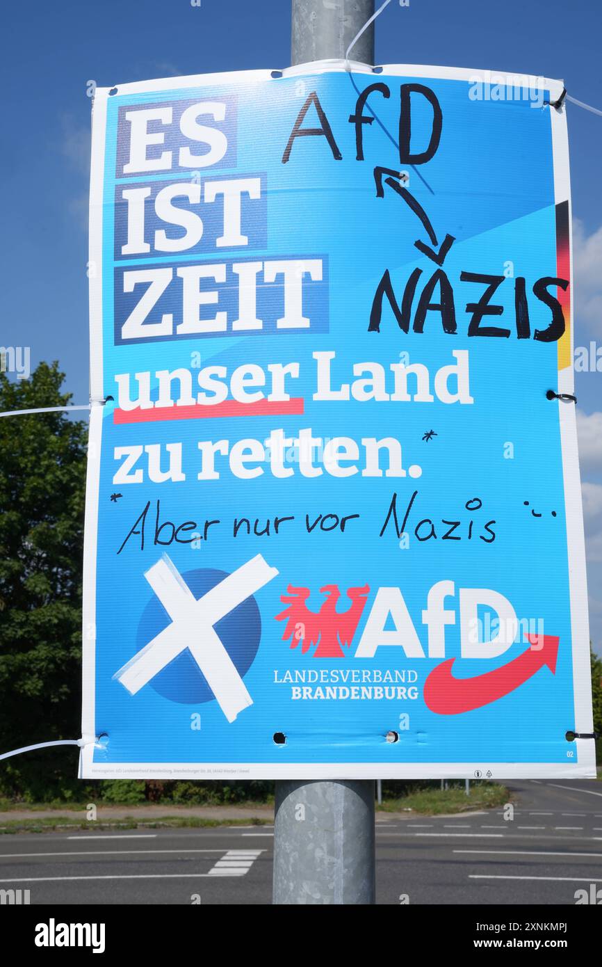 Afd GER, Deutschland, 20240801,Wahlplakat, AfD in Brandenburg *** Afd ...