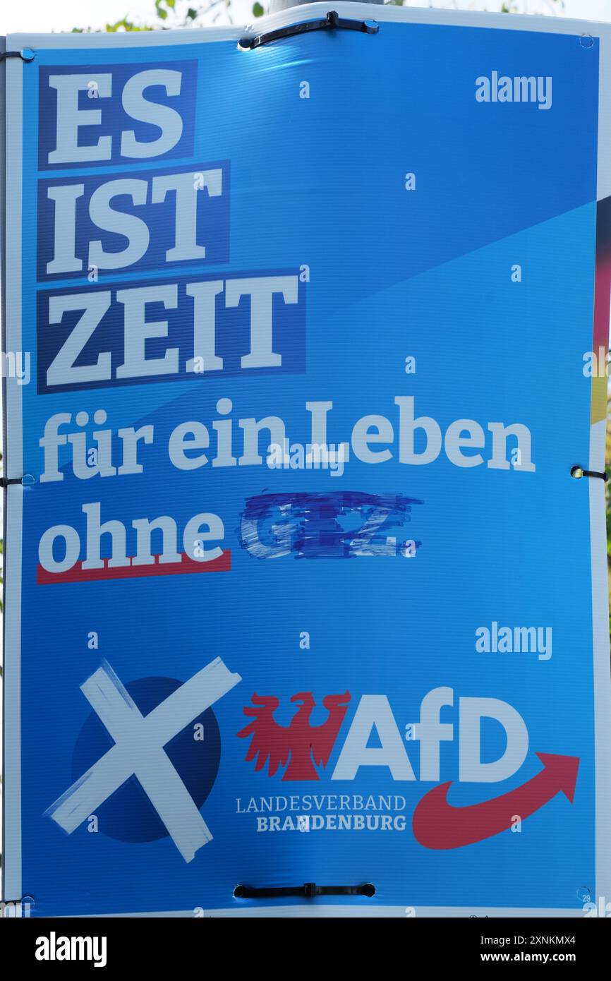 Afd GER, Deutschland, 20240801,Wahlplakat, AfD in Brandenburg *** Afd ...