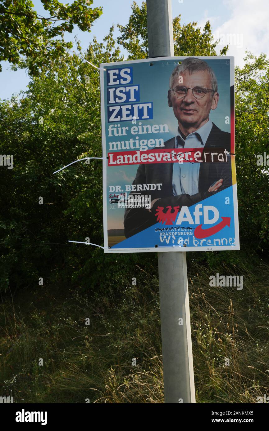 Afd GER, Deutschland, 20240801,Wahlplakat, AfD in Brandenburg ...