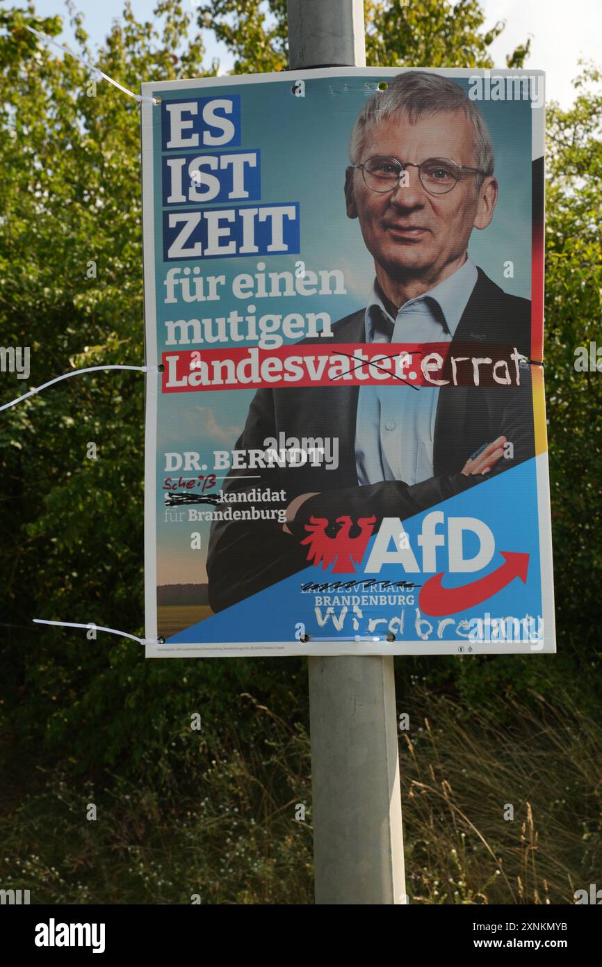Afd GER, Deutschland, 20240801,Wahlplakat, AfD in Brandenburg ...