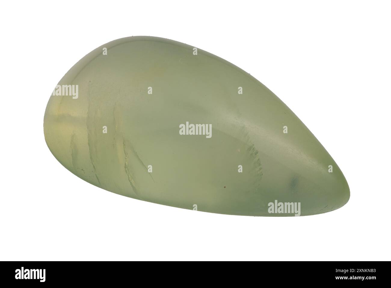 natural green prehnite gem on white background Stock Photo - Alamy