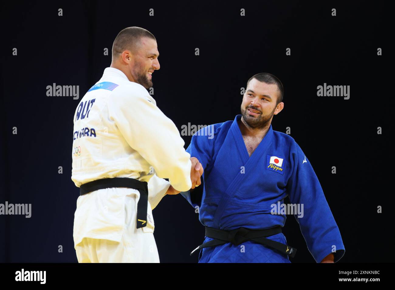 (L-R) FARA Aaron (AUT), Aaron Phillip Wolf (JPN), AUGUST 1, 2024 - Judo ...