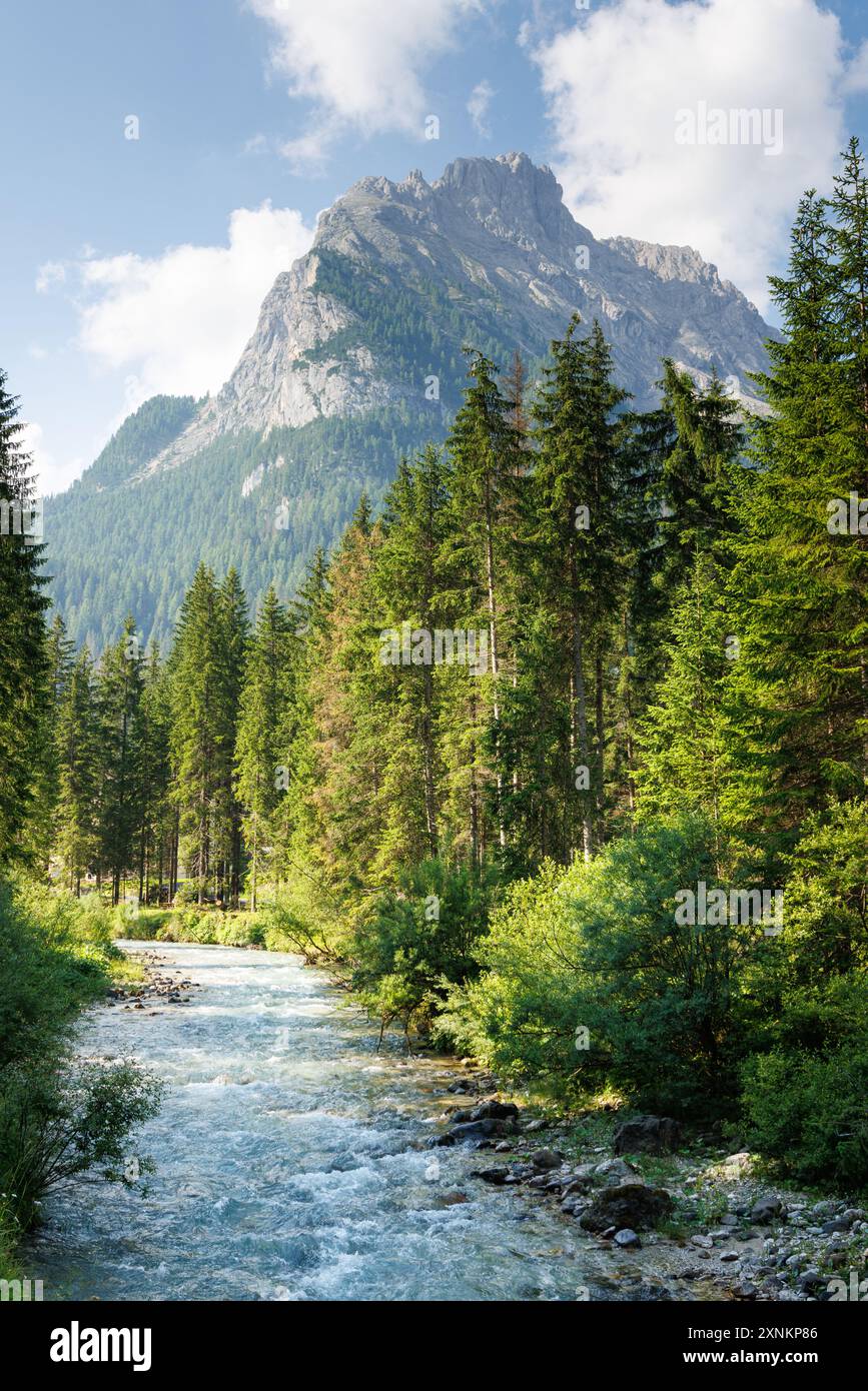 A photo of the Avisio stream near Canazei - Italy Stock Photo - Alamy