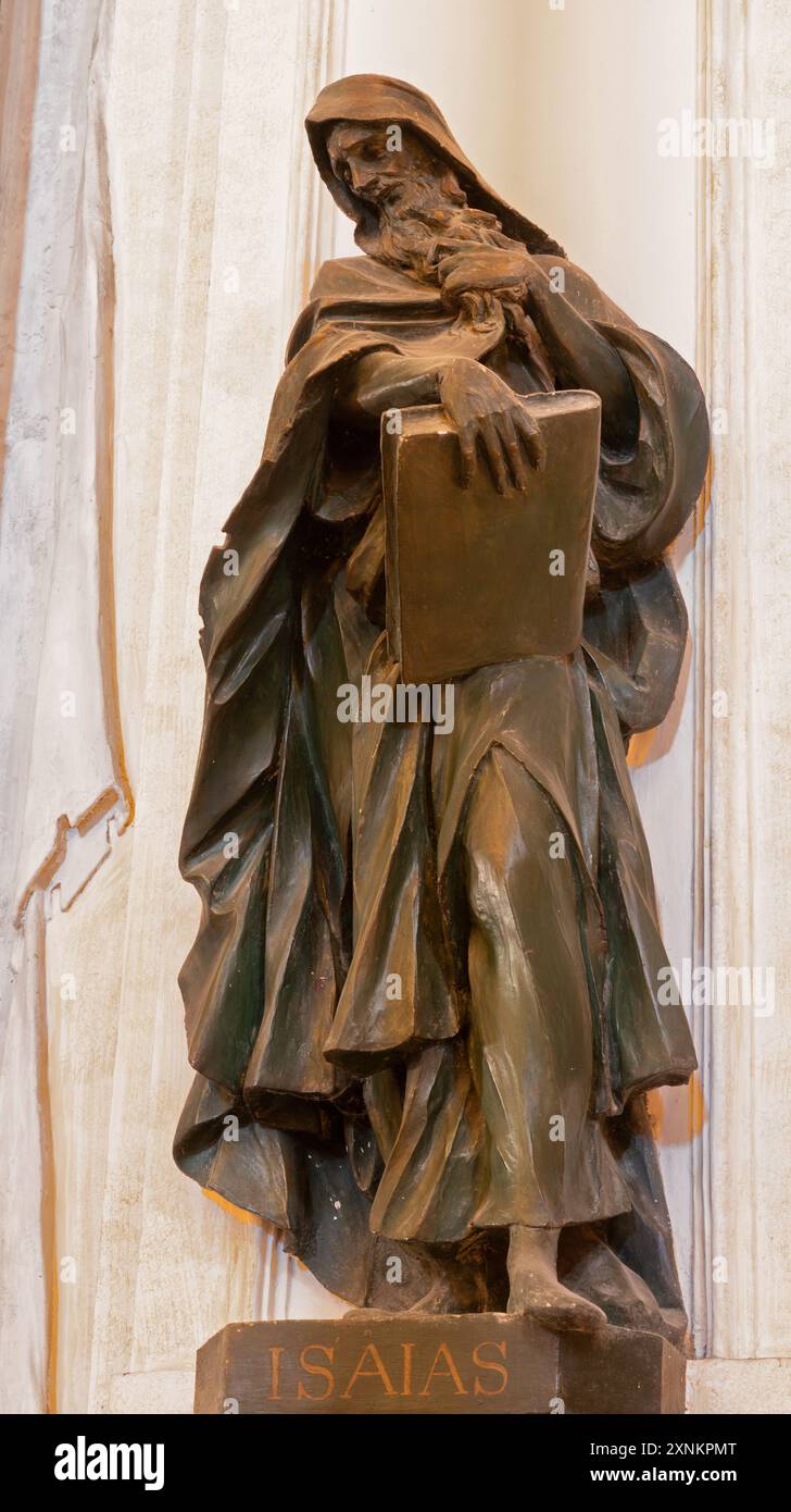 ASSISI, ITALY - MAY 17, 2024: The statue in stucco of prophet Isaiah in ...