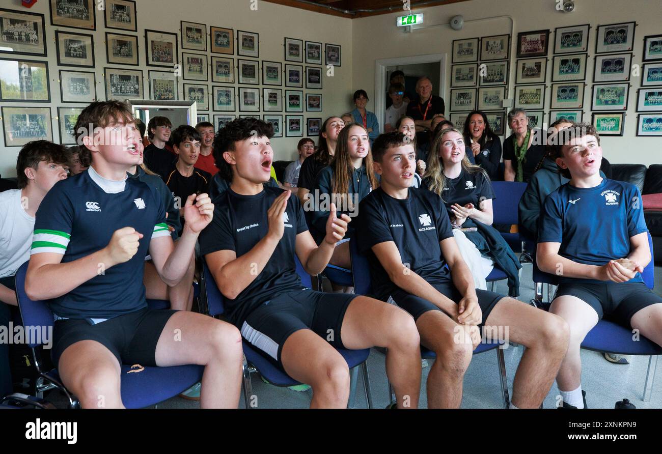 People at the Queen's University Belfast Boat Club in Belfast, Northern ...
