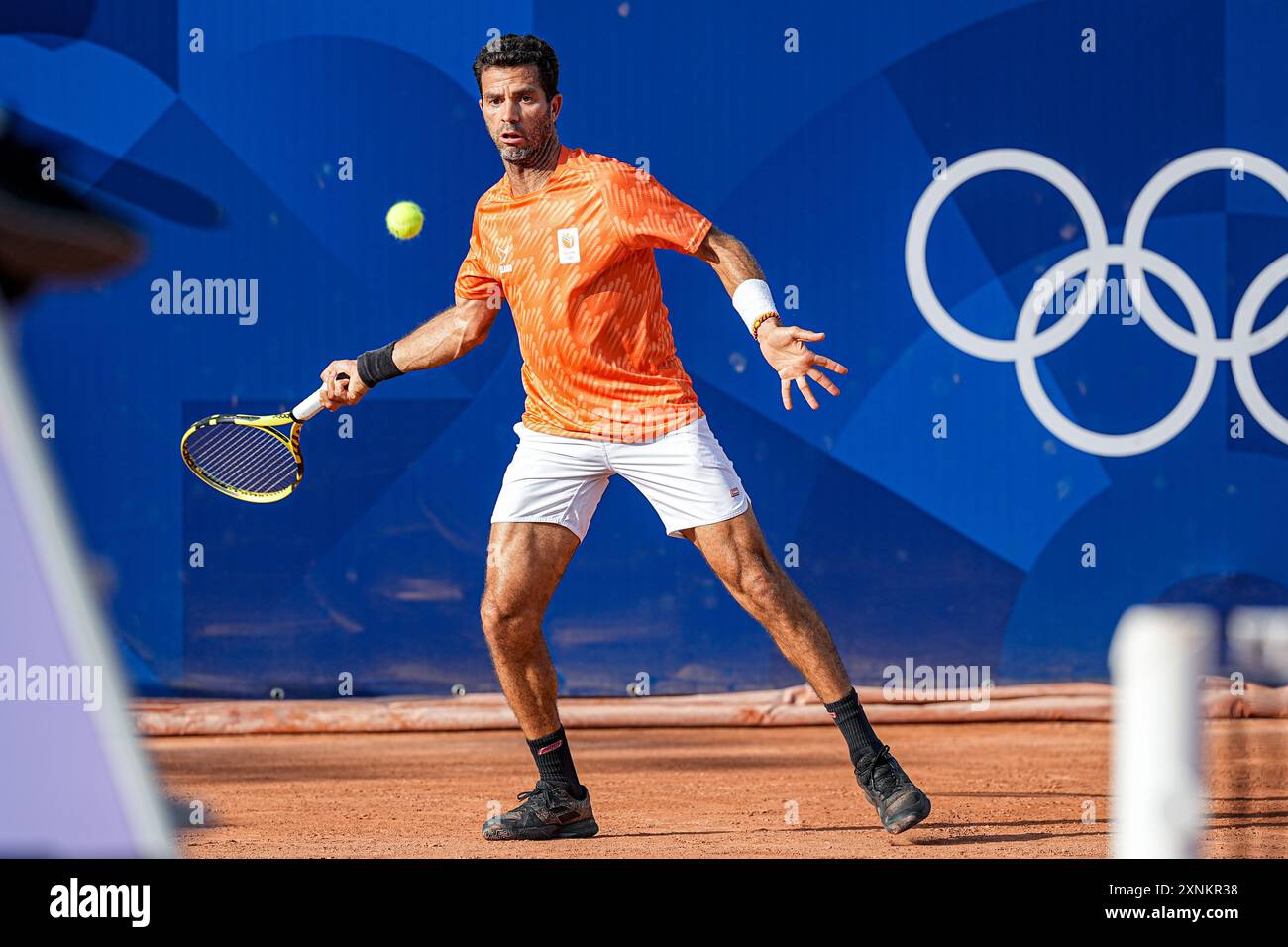PARIS, FRANCE - JULY 29: Jean-Julien Rojer of the Netherlands competing ...