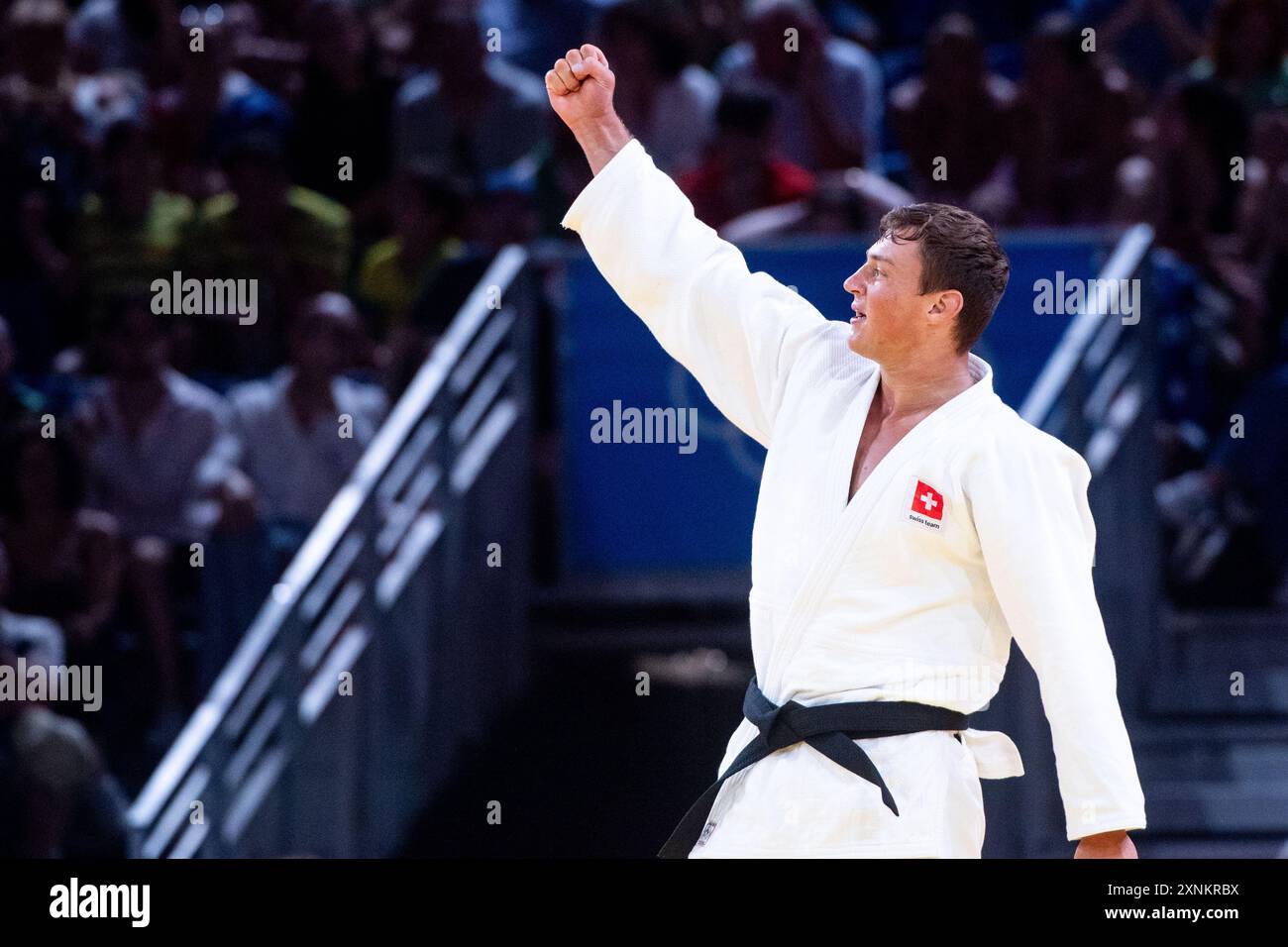 EICH Daniel (Schweiz, weiß) vs SHERAZADISHVILI Nikoloz (Georgien, blau), FRA, Olympische Spiele ...