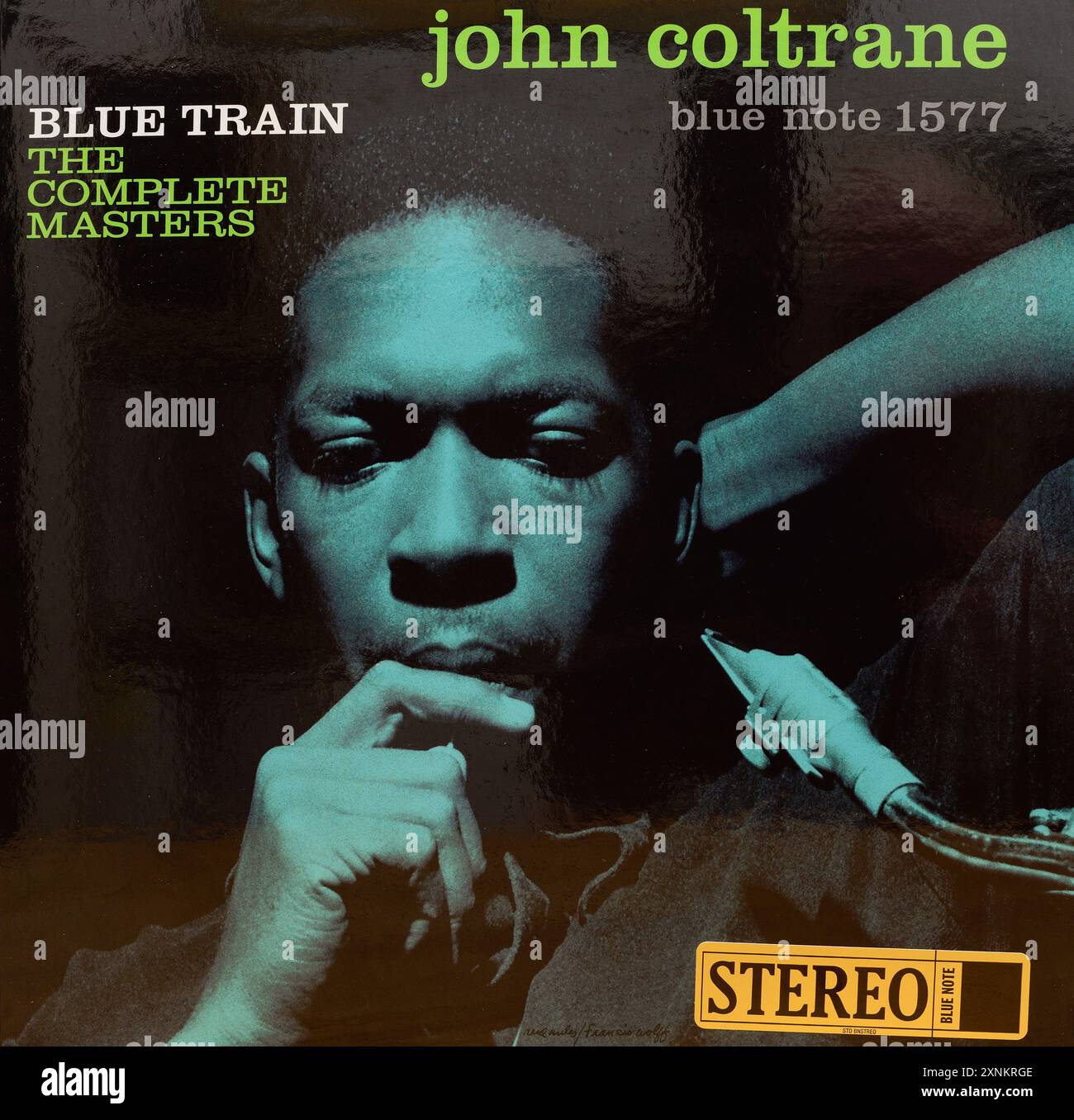Vintage vinyl record cover. John Coltrane-Blue Train, Blue Note re ... Vintage vinyl record cover. John Coltrane-Blue Train, Blue Note re ...