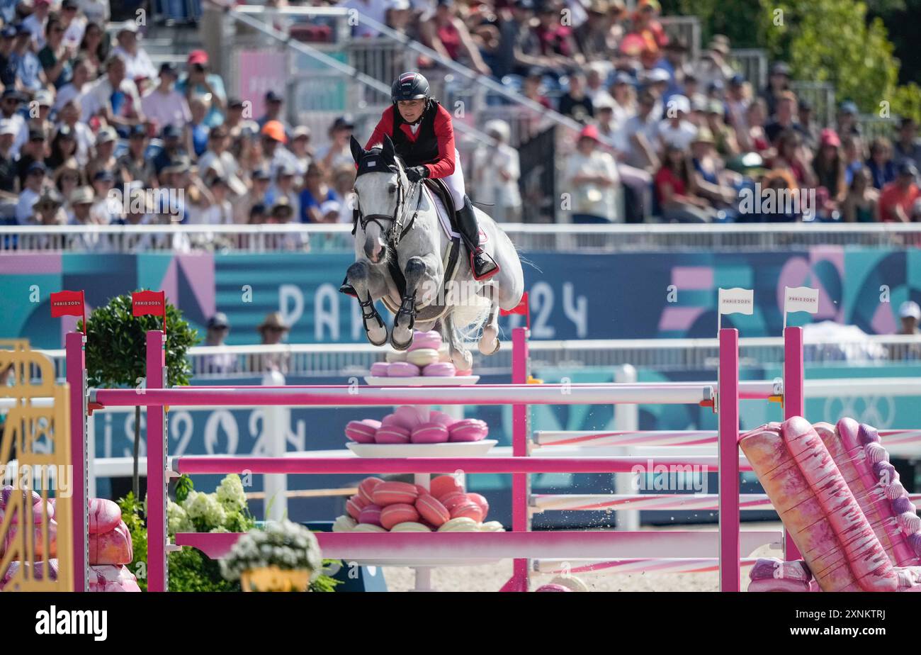 Austria's Katharina Rhomberg, riding Colestus Cambridge, during the ...