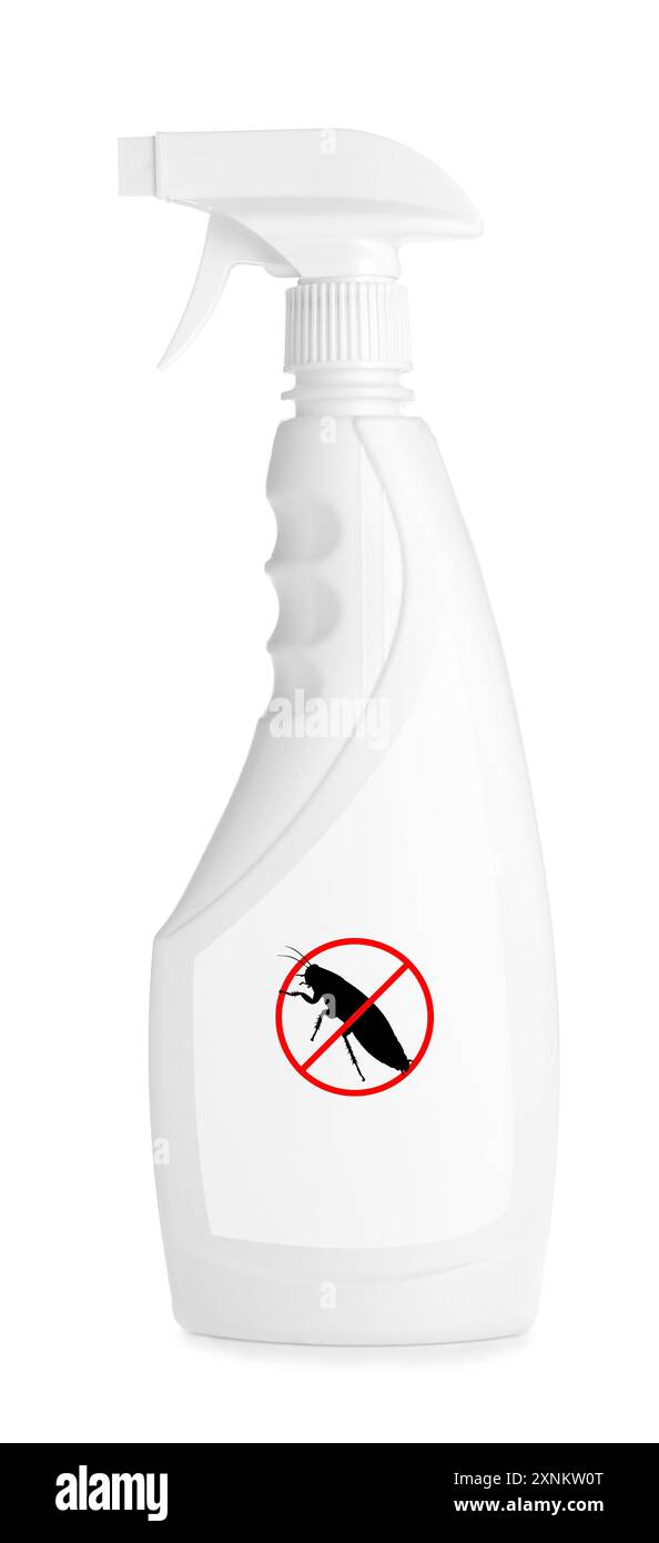 Insect repellent in spray bottle isolated on white Stock Photo - Alamy