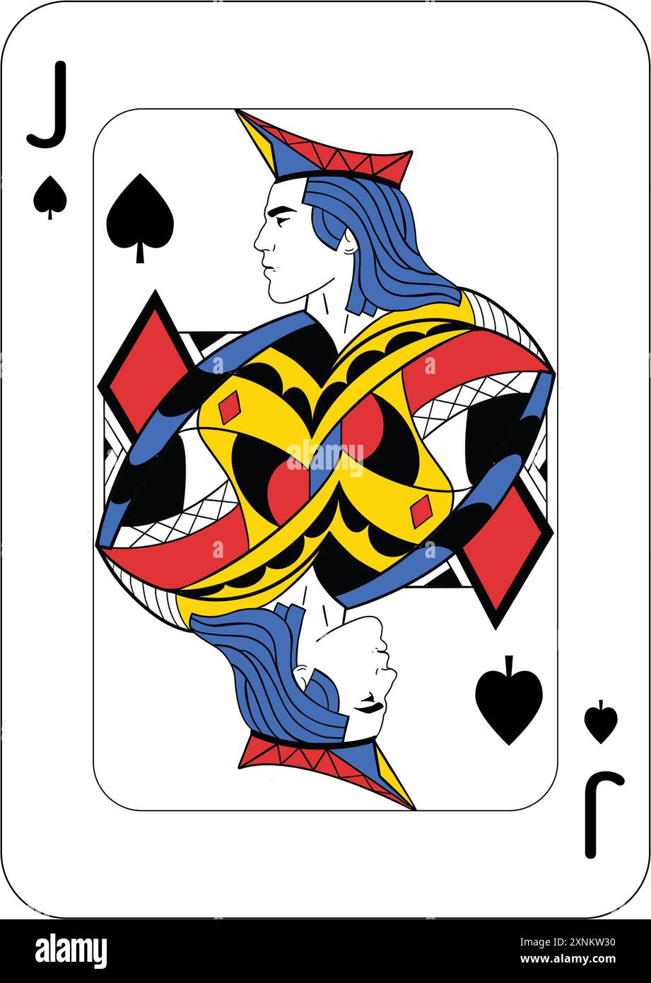 Jack of spades. One playing card, illustration Stock Photo - Alamy