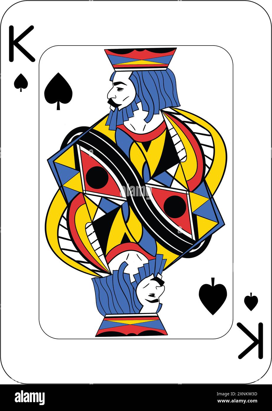 King of spades One playing card, illustration Stock Photo - Alamy