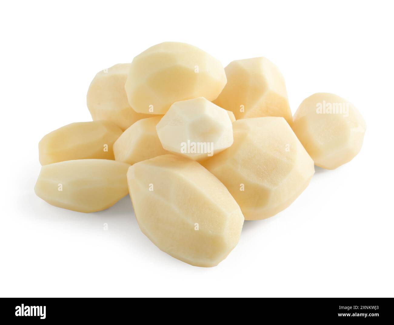 Peeled fresh raw potatoes isolated on white Stock Photo - Alamy