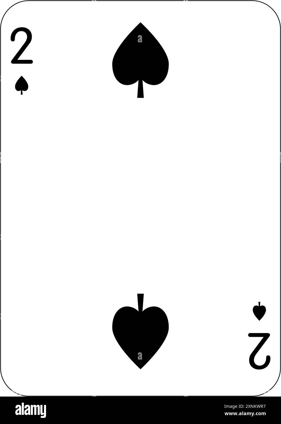 2 of spades. One playing card, illustration Stock Photo - Alamy