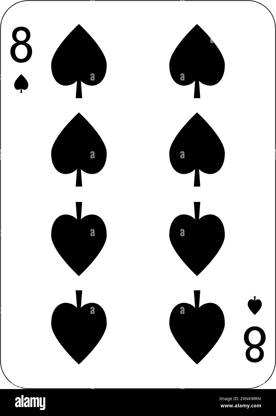 8 of spades. One playing card, illustration Stock Photo - Alamy