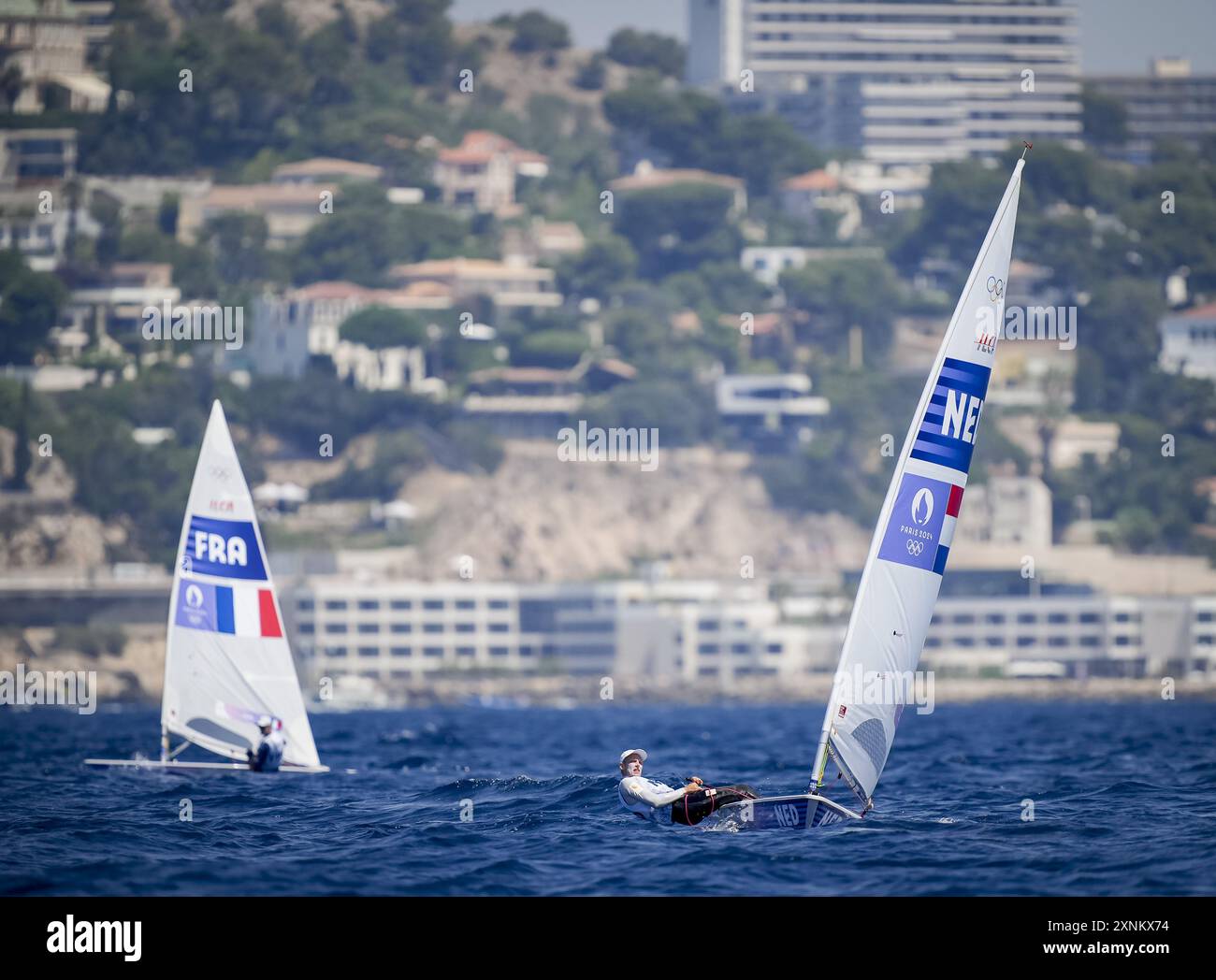 MARSEILLE - Sailor Duko Bos in action in the ILCA 7 fleet races at the ...