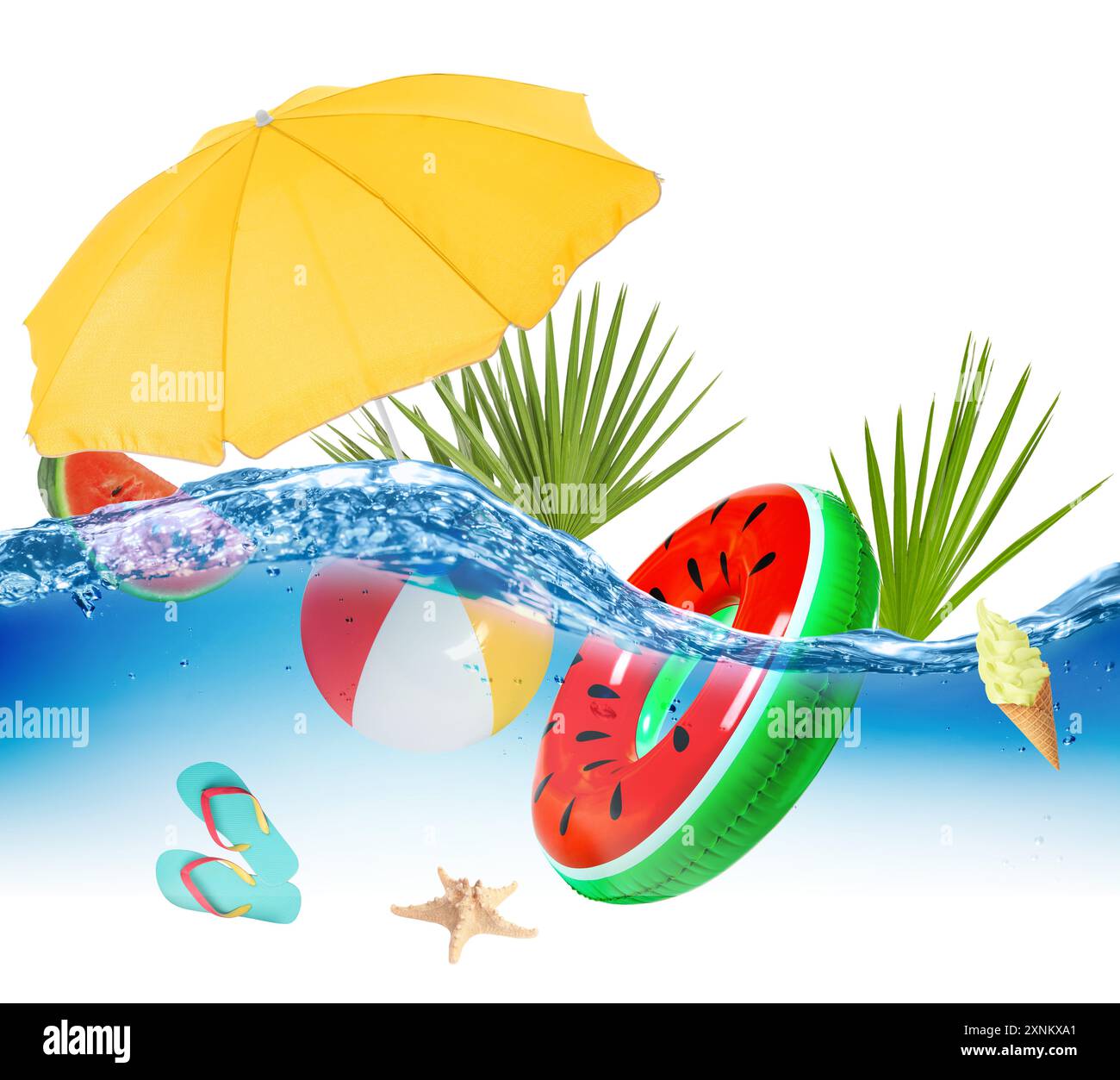 Colorful leaves on beach in Cut Out Stock Images & Pictures - Alamy