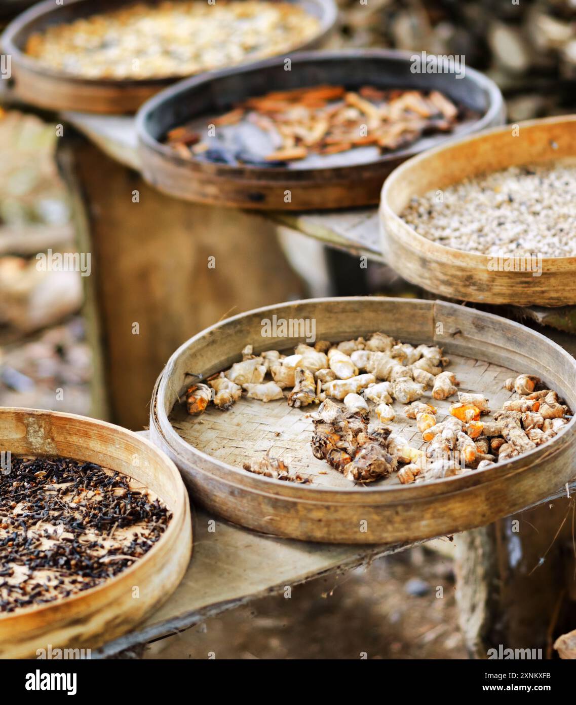 Various spices are drying at open air Stock Photo - Alamy