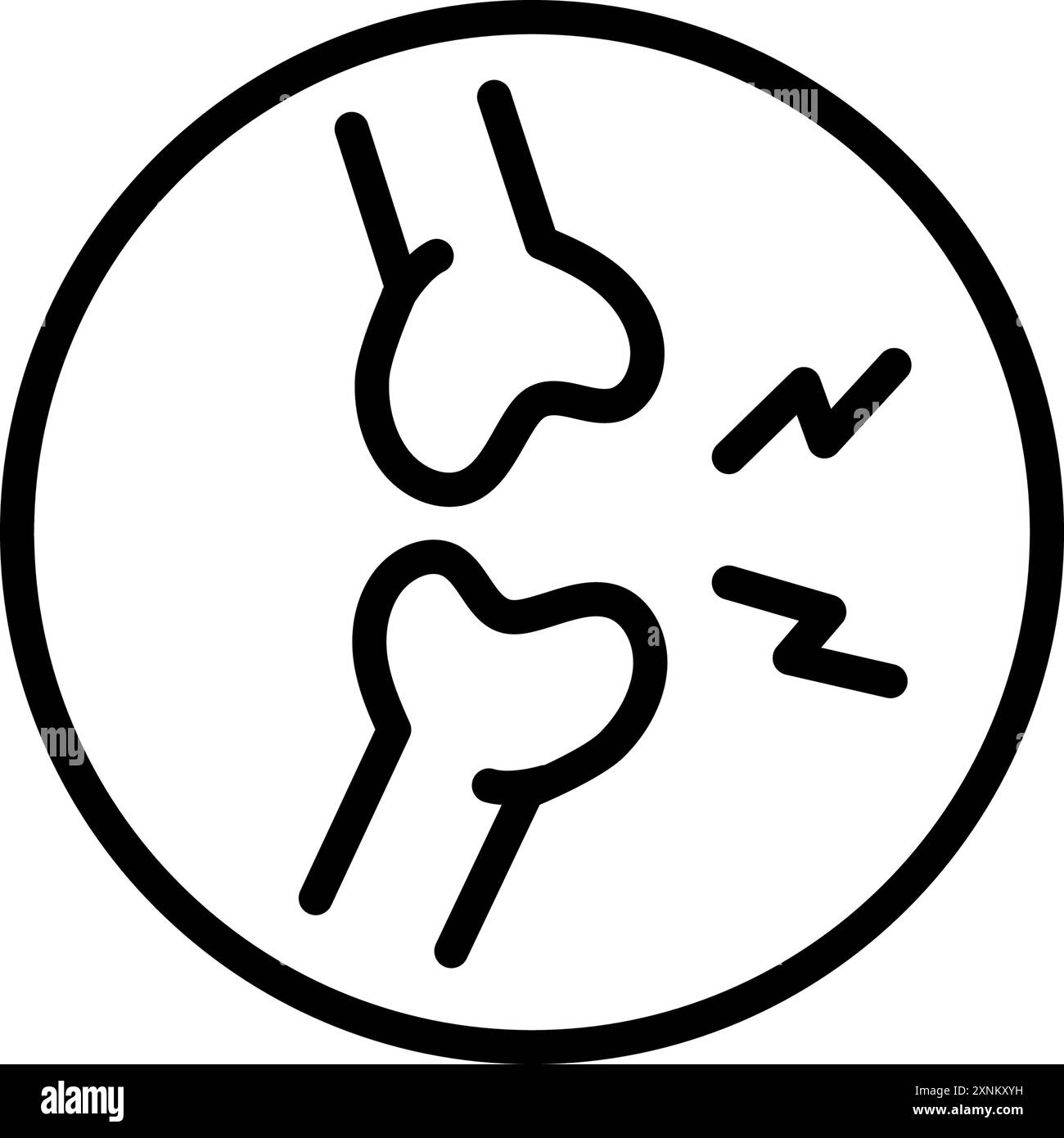 Joint pain outline icon. Injury, sprain. Joint damage, arthritis or ...