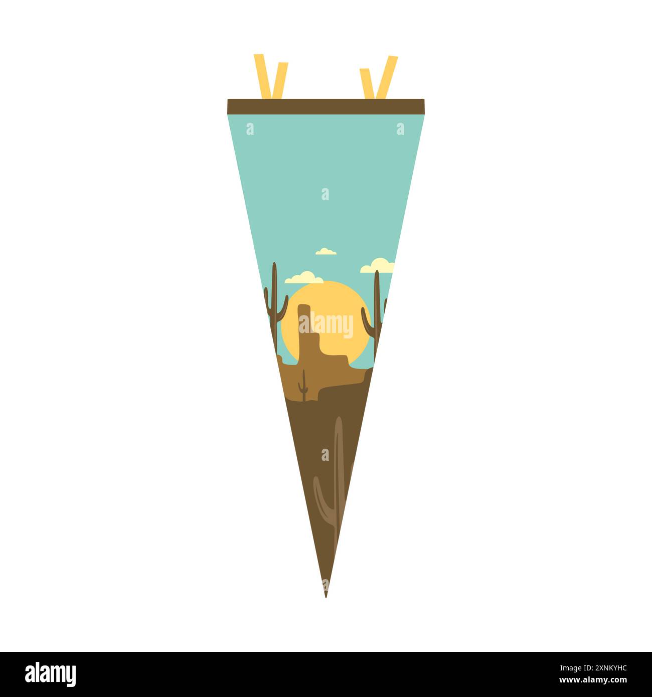 Camping adventure pennant flag design. Outdoor hiking graphics with ...