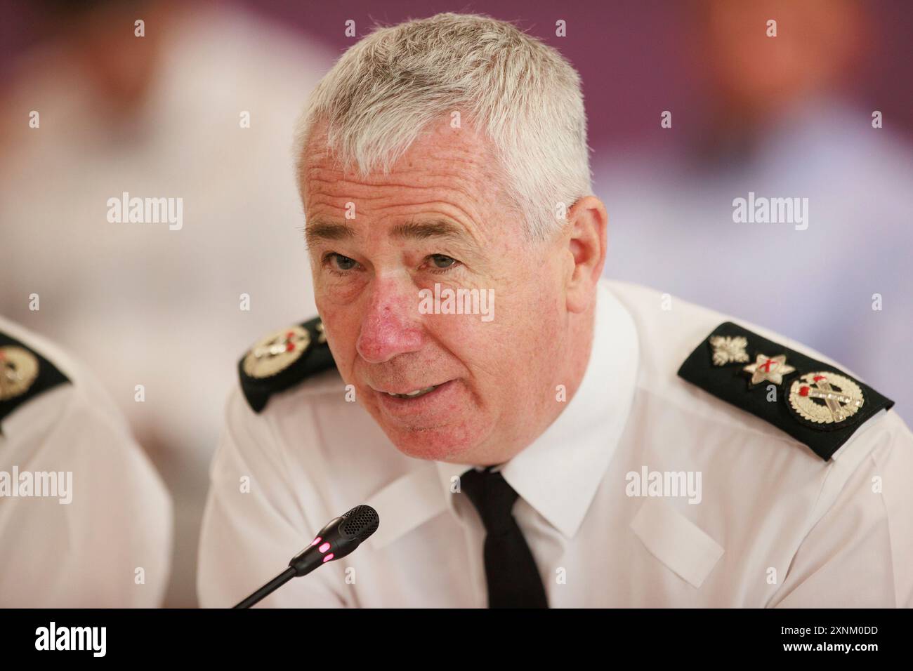 PSNI Chief Constable Jon Boutcher speaking during a meeting of the ...