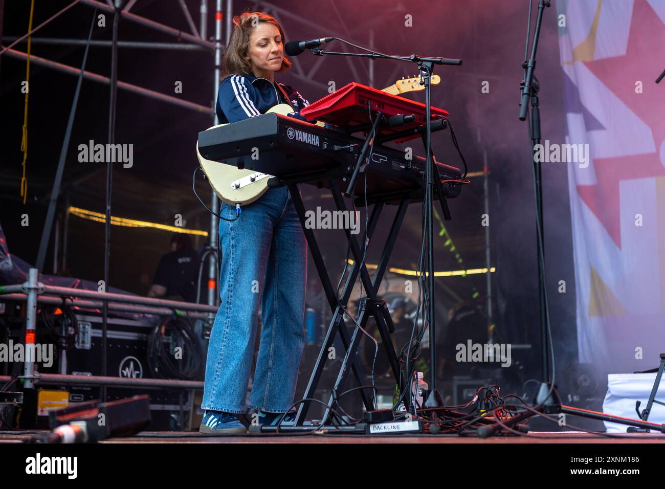Fredrikstad, Norway. 26th, July 2024. The Norwegian pop trio Nr. 4 ...